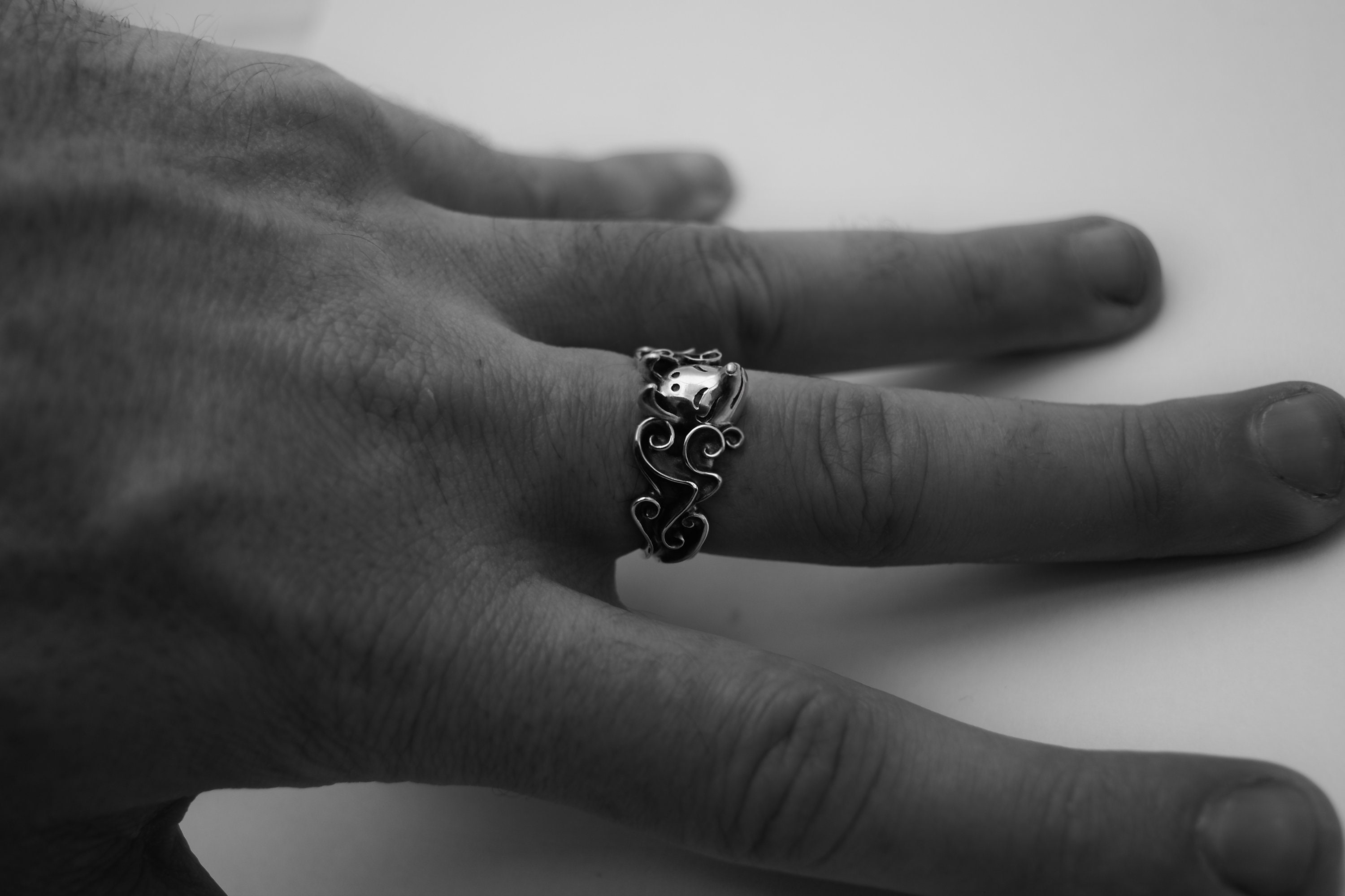 Kitsune Mask Ring Unisex Silver Ring - Etsy