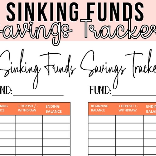 Sinking Funds Savings Tracker Yearly Expense Worksheet - Etsy