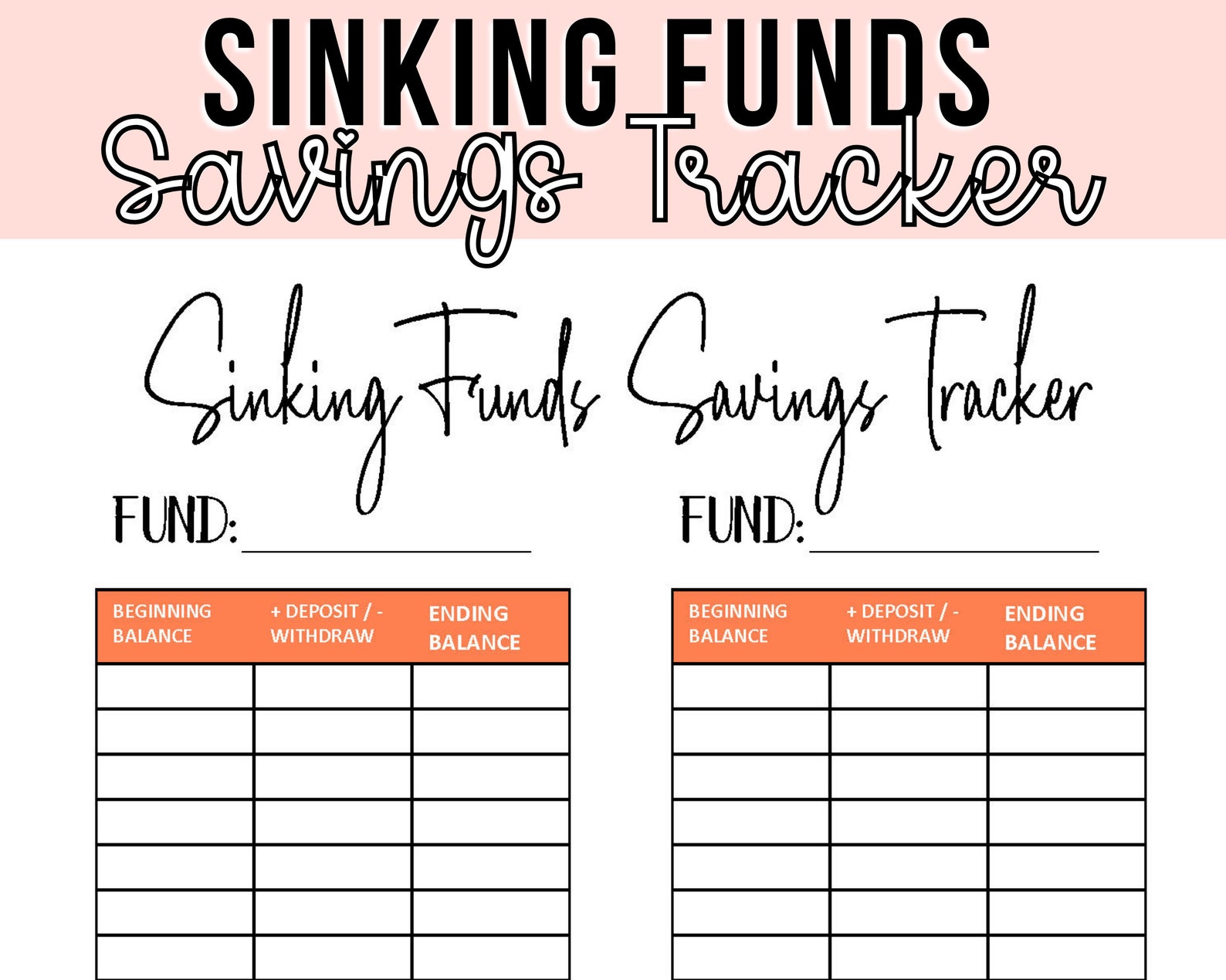 Sinking Funds Savings Tracker | Yearly Expense Worksheet | Dave Ramsey ...