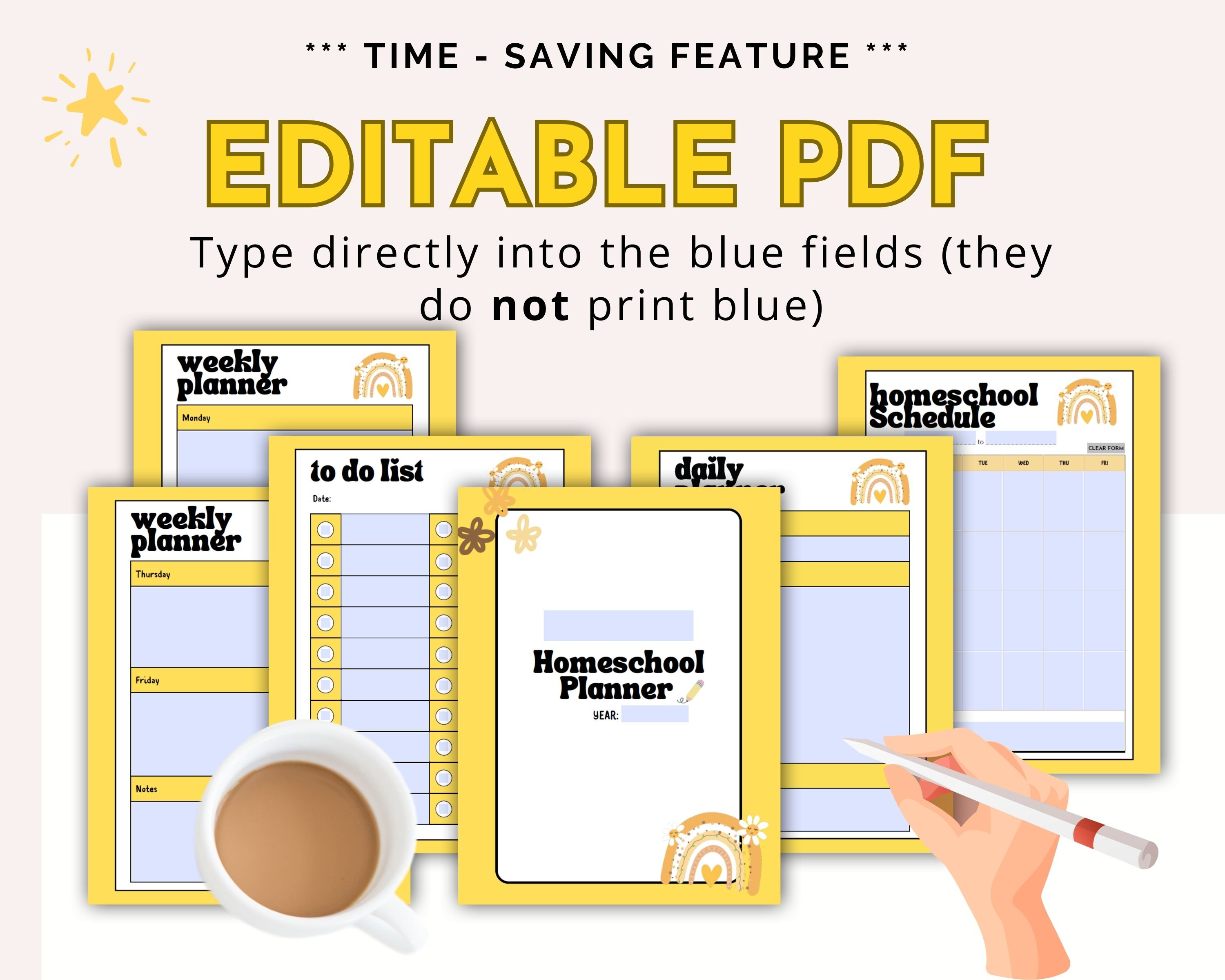 Editable Homeschool Planner Homeschool Schedule Homeschool - Etsy