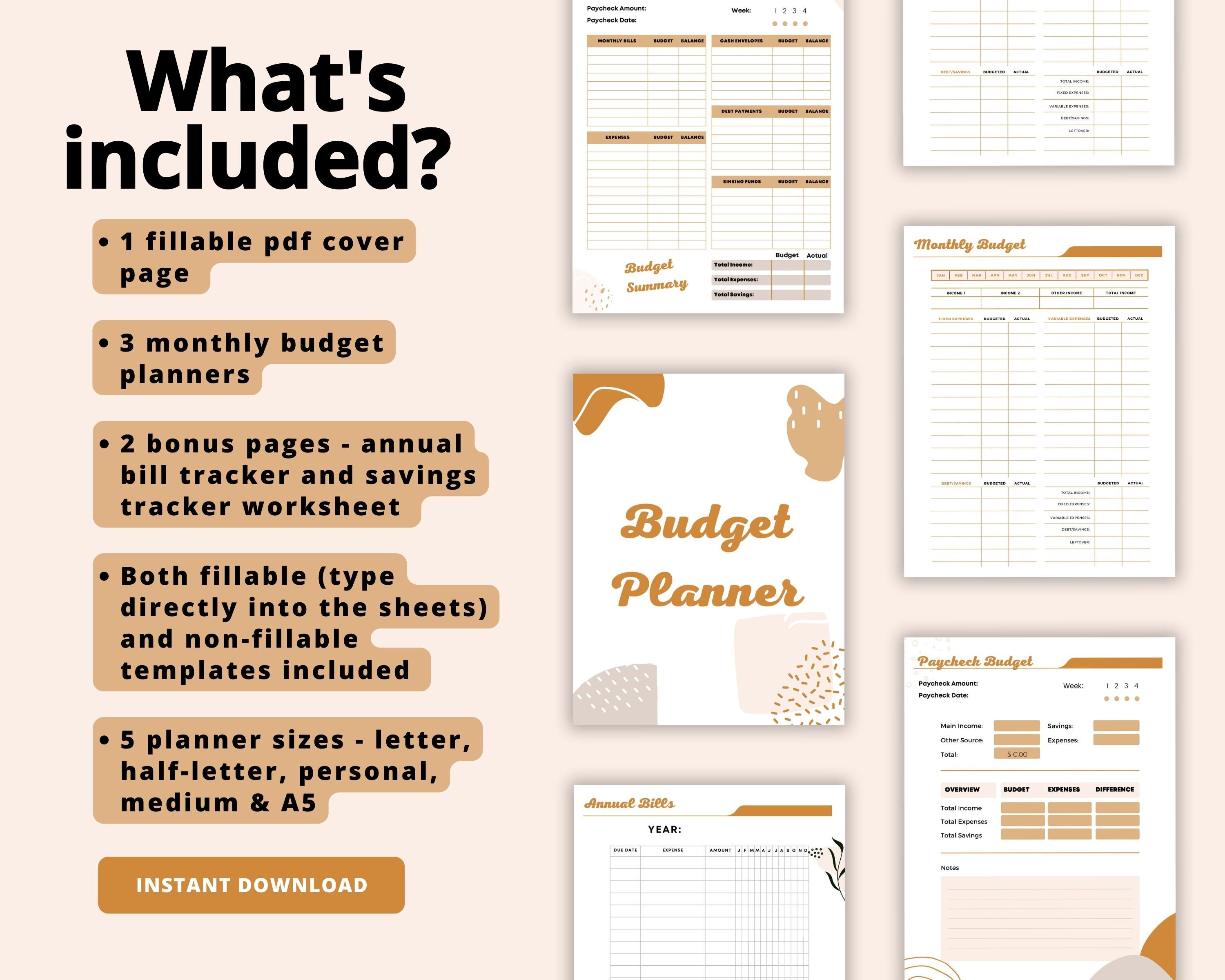 EDITABLE Digital Finance Planner | Budget Planner | Budget Binder ...