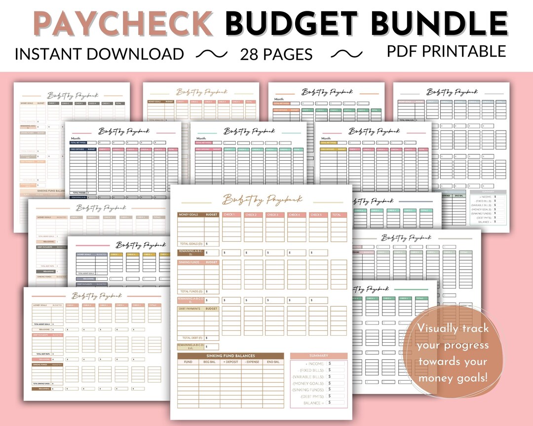 Paycheck Budget,finance Gift, Budget Planner,budget by Paycheck ...