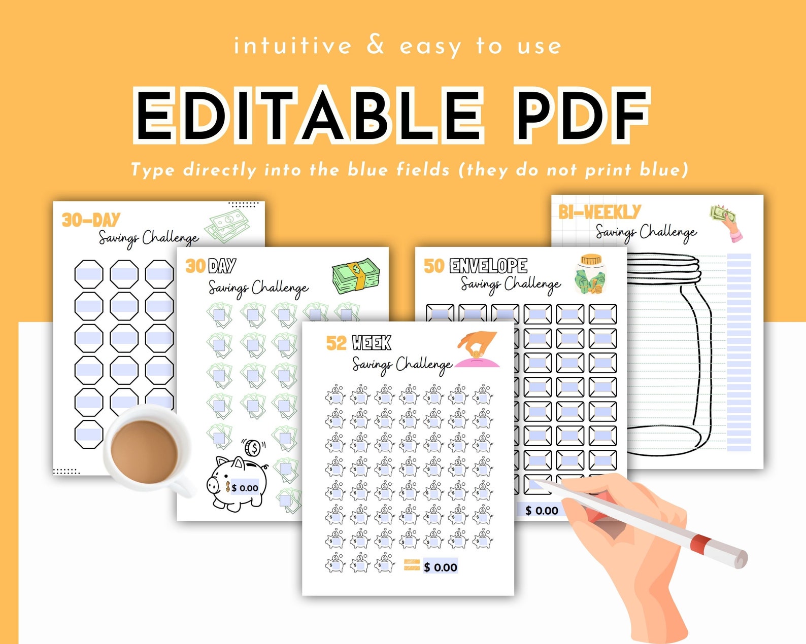 Savings Challenge Printable Savings Challenge Bundle Savings Challenge ...