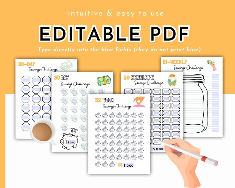 Savings Challenge Printable Savings Challenge Bundle Savings Challenge ...