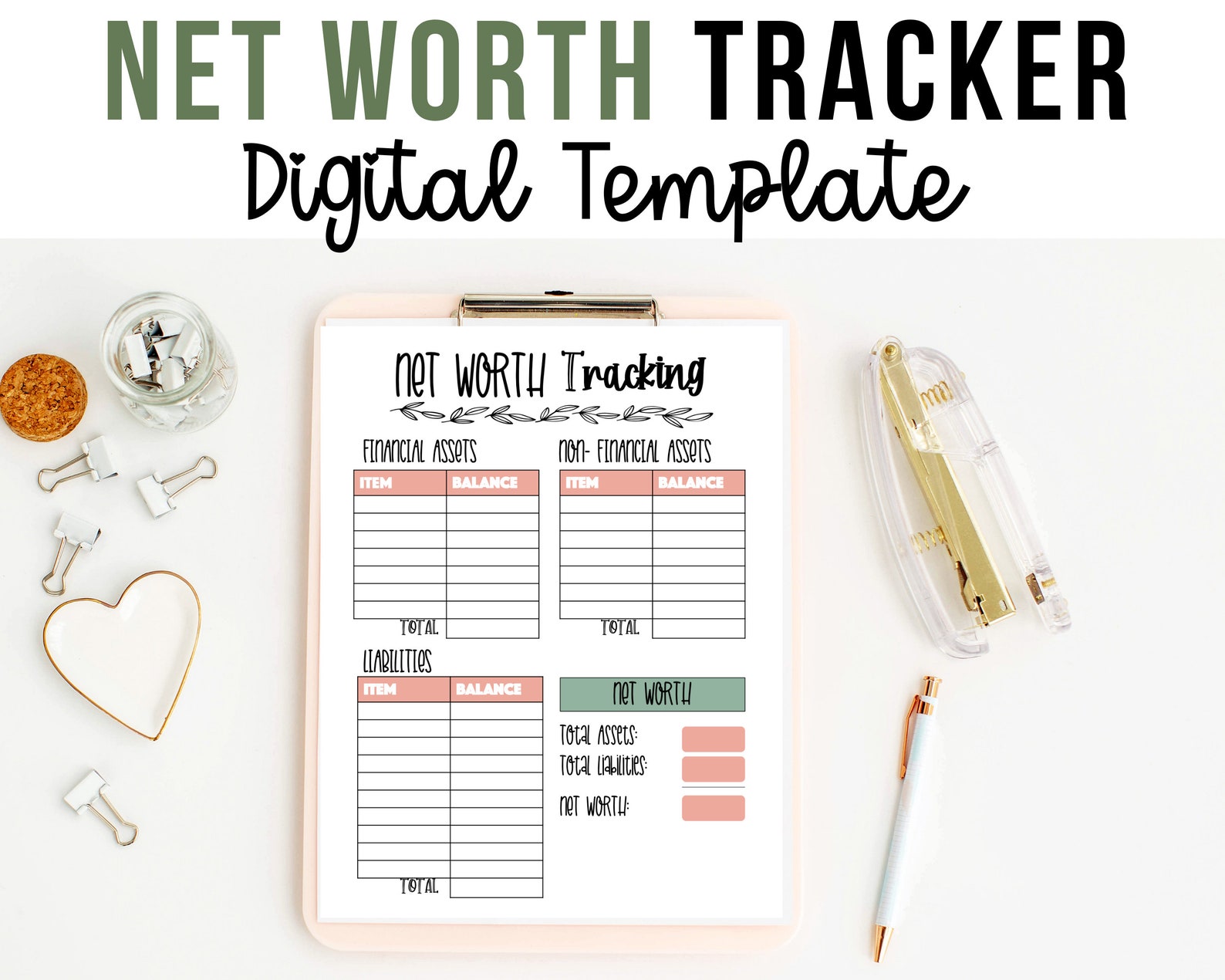 Net Worth Tracking| Net Worth Calculator| Investment Tracker ...