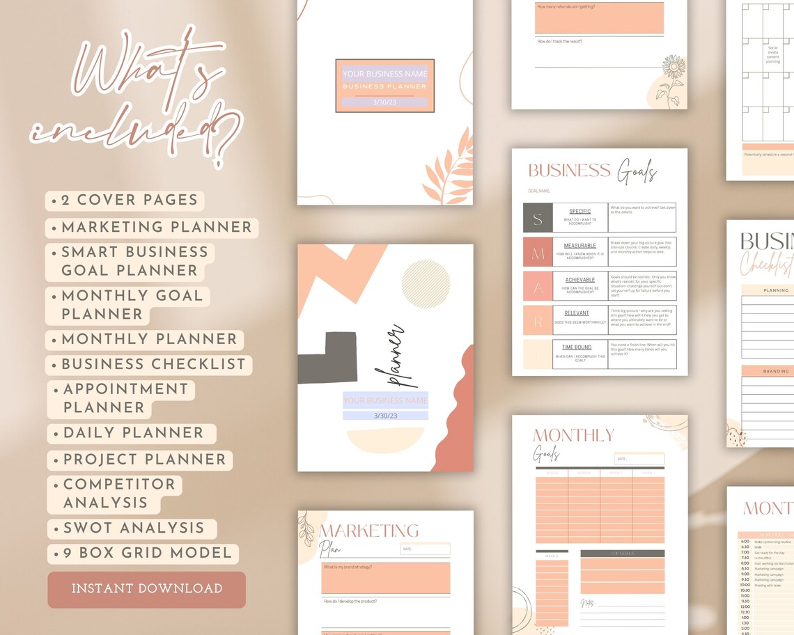 Editable Business Planner, Small Business Planner, Start up Planner ...