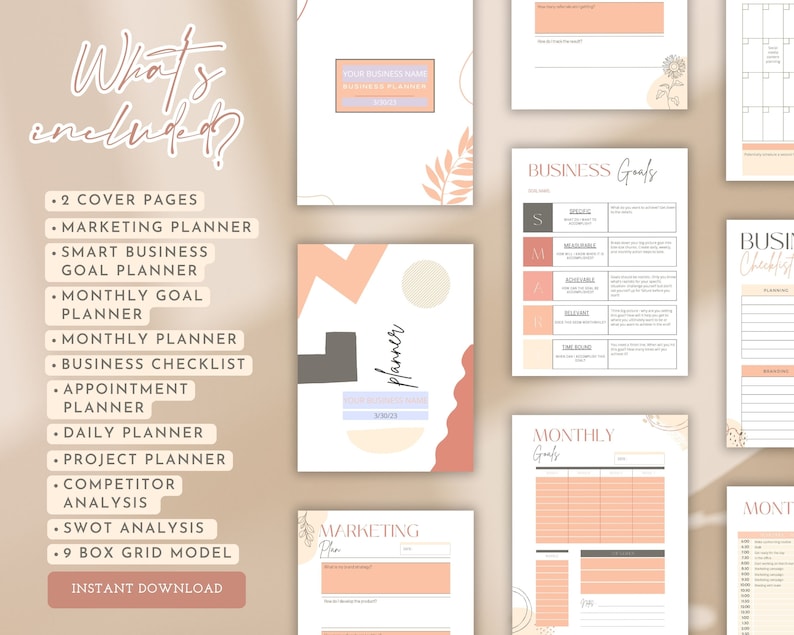 Editable Business Planner, Small Business Planner, Start up Planner ...