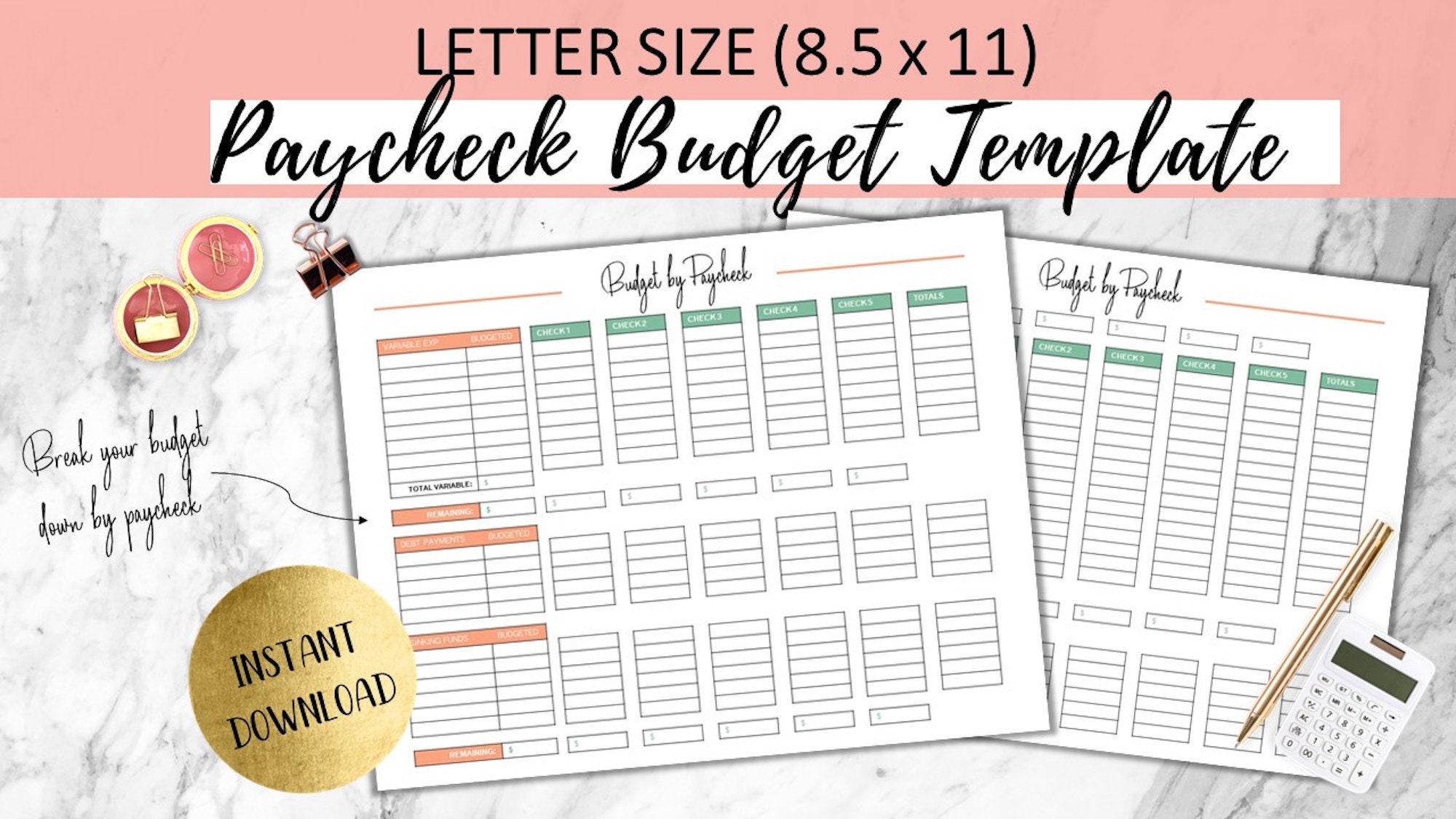 Paycheck Budgetfinance Gift Budget Plannerbudget by | Etsy