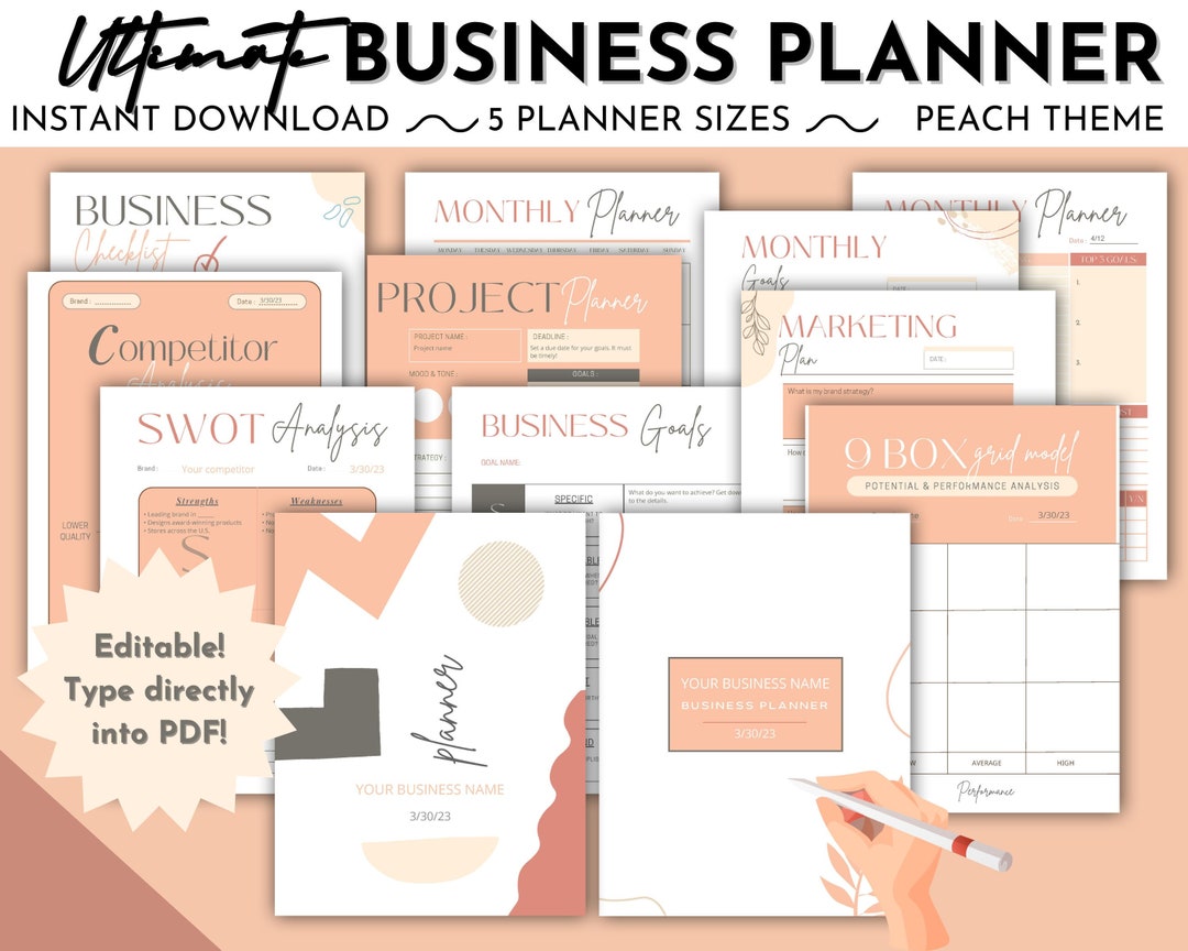 Editable Business Planner, Small Business Planner, Start up Planner ...