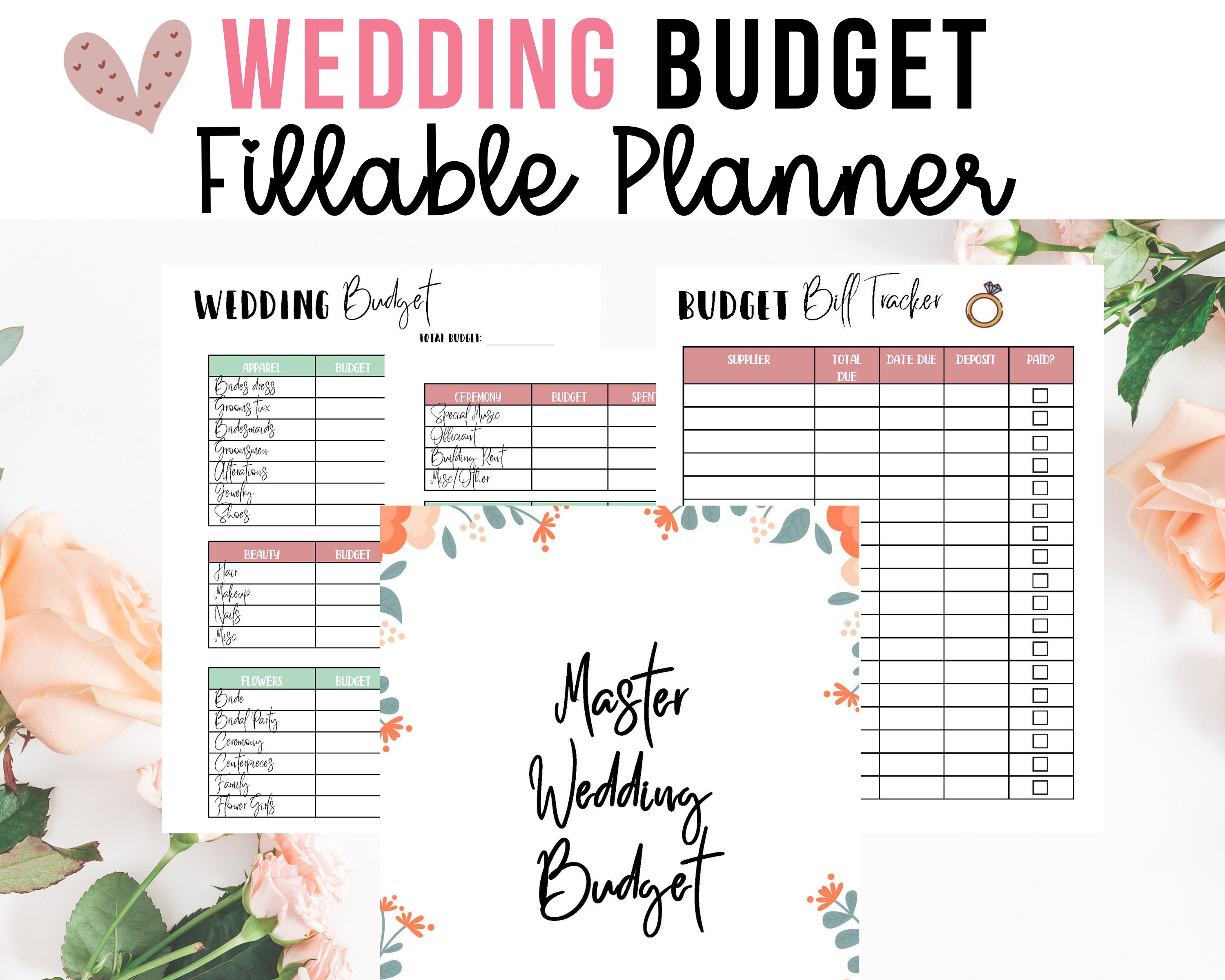 Wedding Planner Expense Budget Tracker,wedding Budget Organizer,wedding ...