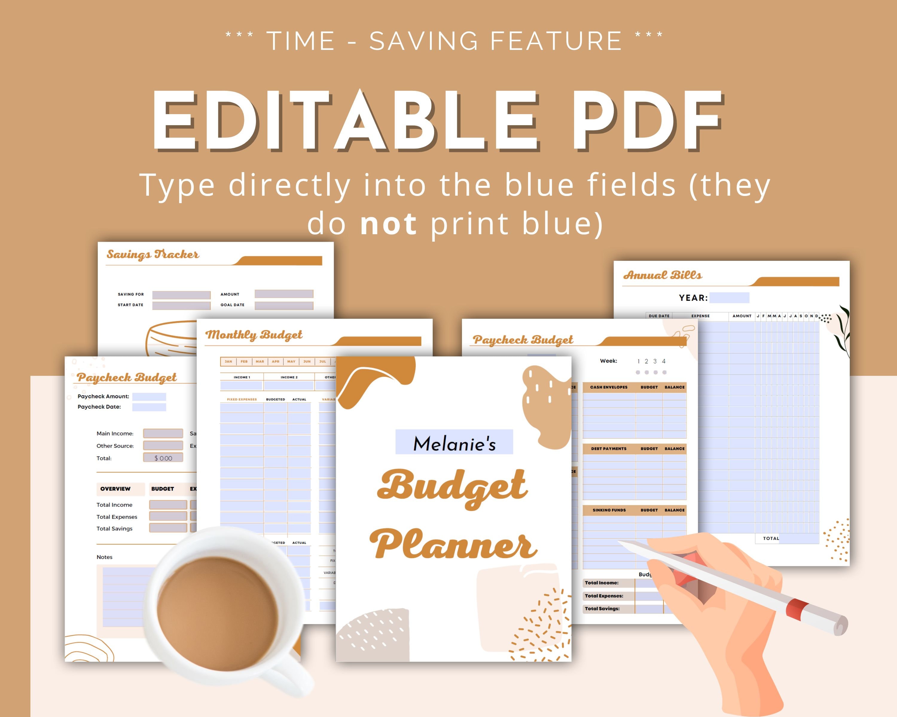 EDITABLE Digital Finance Planner | Budget Planner | Budget Binder ...