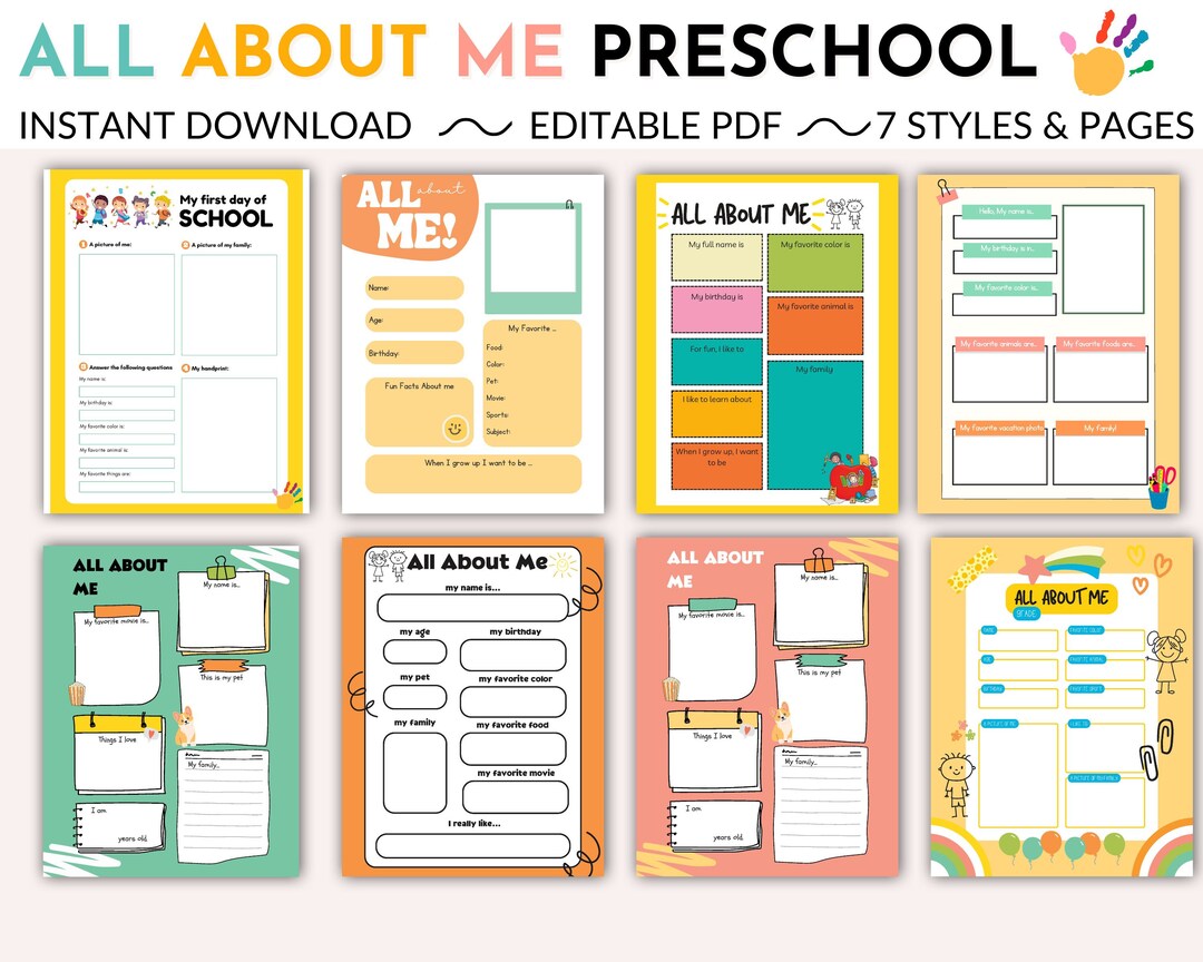 All About Me Preschool | Hello Preschool | Preschool Binder | All About ...
