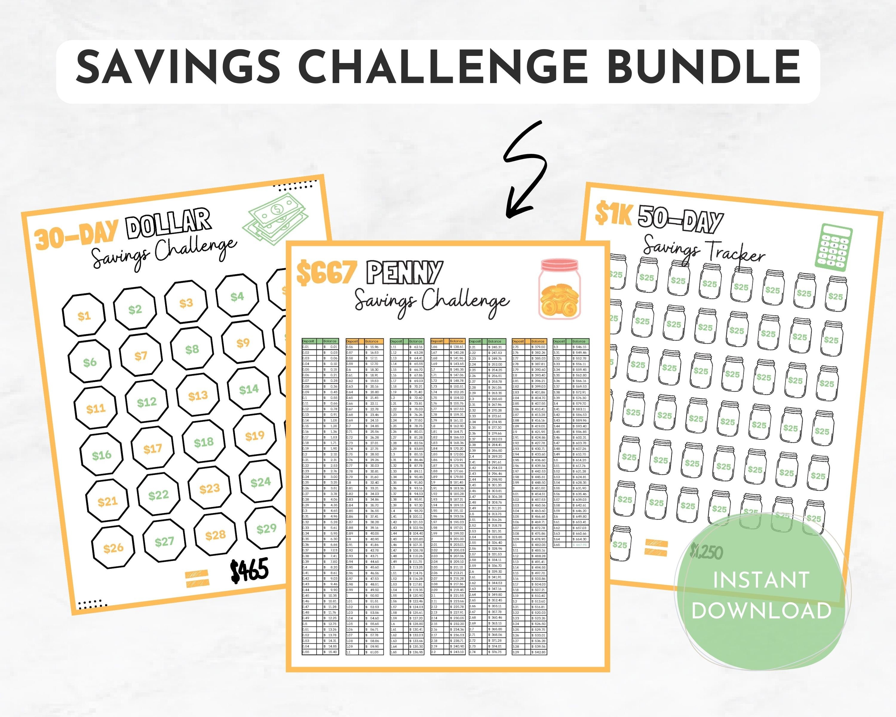 Savings Challenge Printable Savings Challenge Bundle Savings Challenge ...
