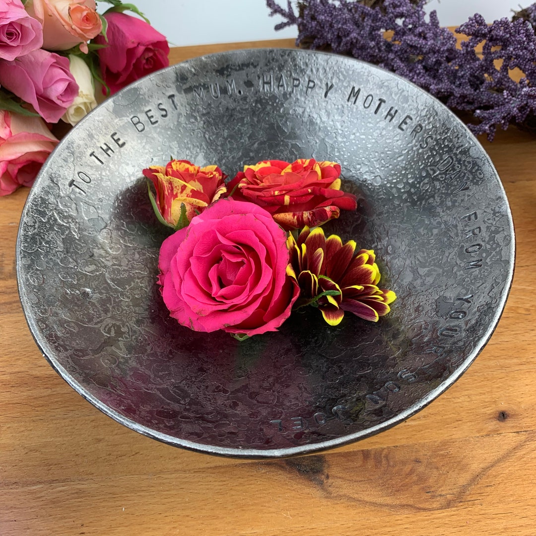 Forged Iron Bowl for 6th Anniversary Gift - Large Jewellery Dish for ...