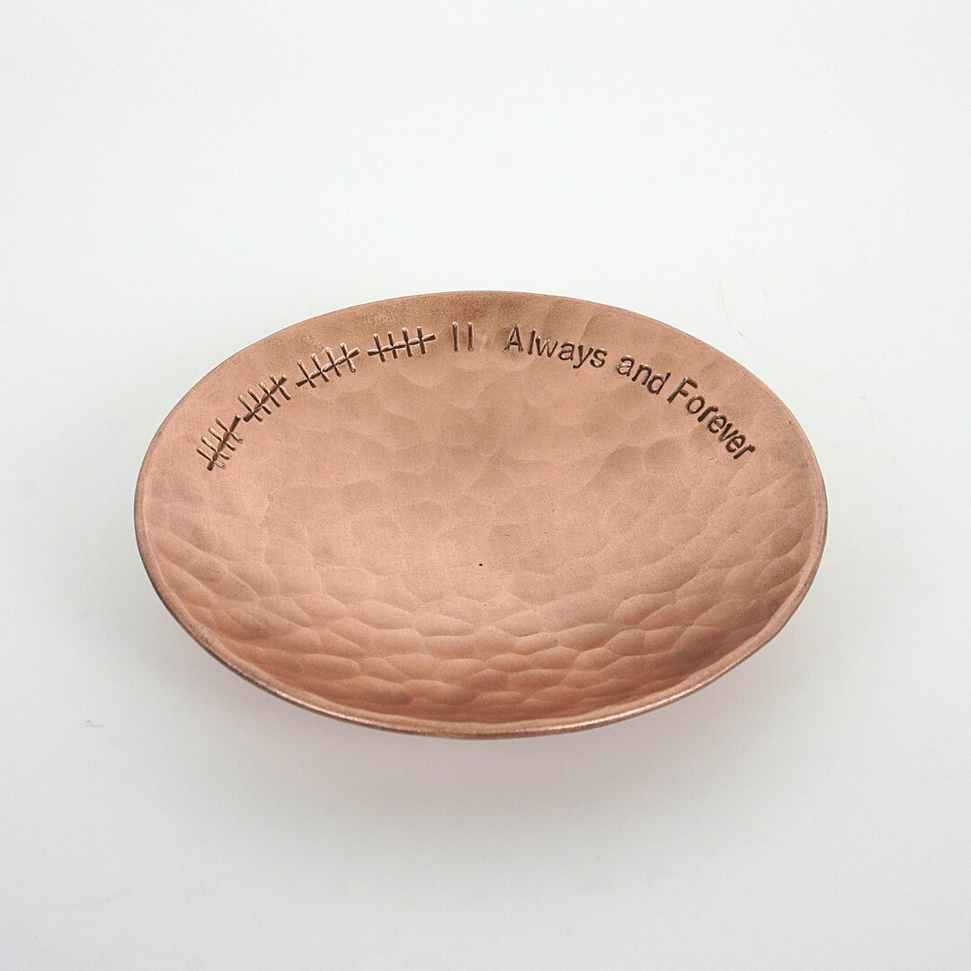 Hammered Copper Dish • Beaten Texture • Personalised Copper Trinket ...