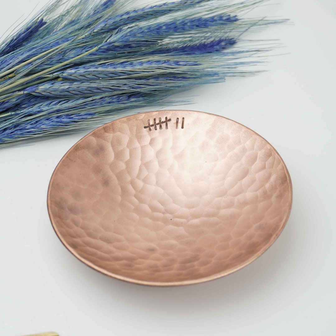 Handmade Hammered Copper Bowl: Personalized Trinket Dish, 7th ...