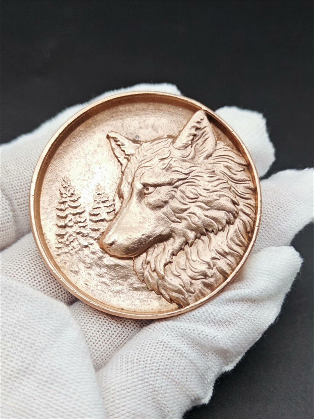 Wolf Coin Leo Coin Duplex Worry Stone Relief Sculpture Venting EDC Gear ...