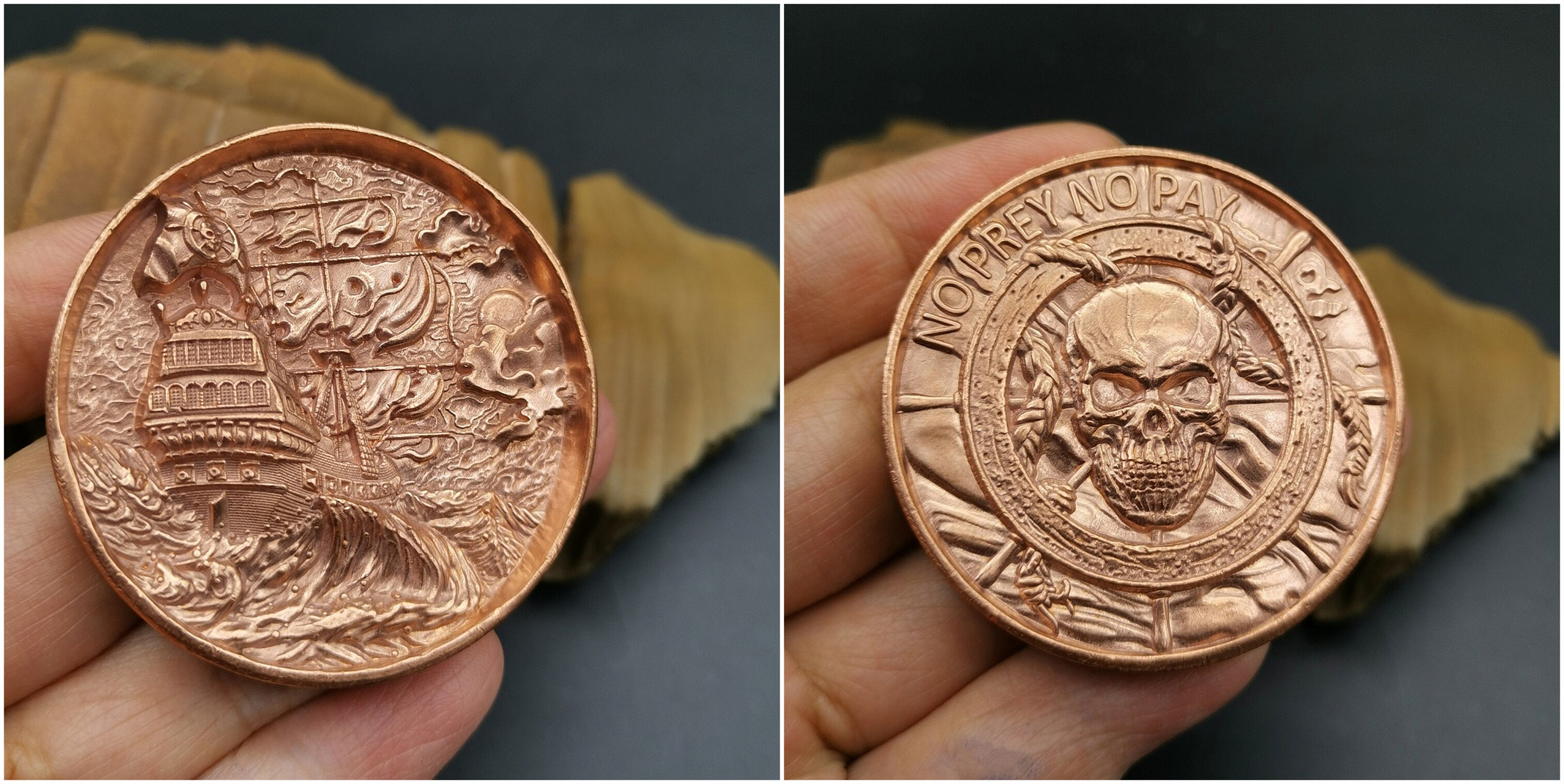 Wolf Coin Leo Coin Duplex Worry Stone Relief Sculpture Venting EDC Gear ...