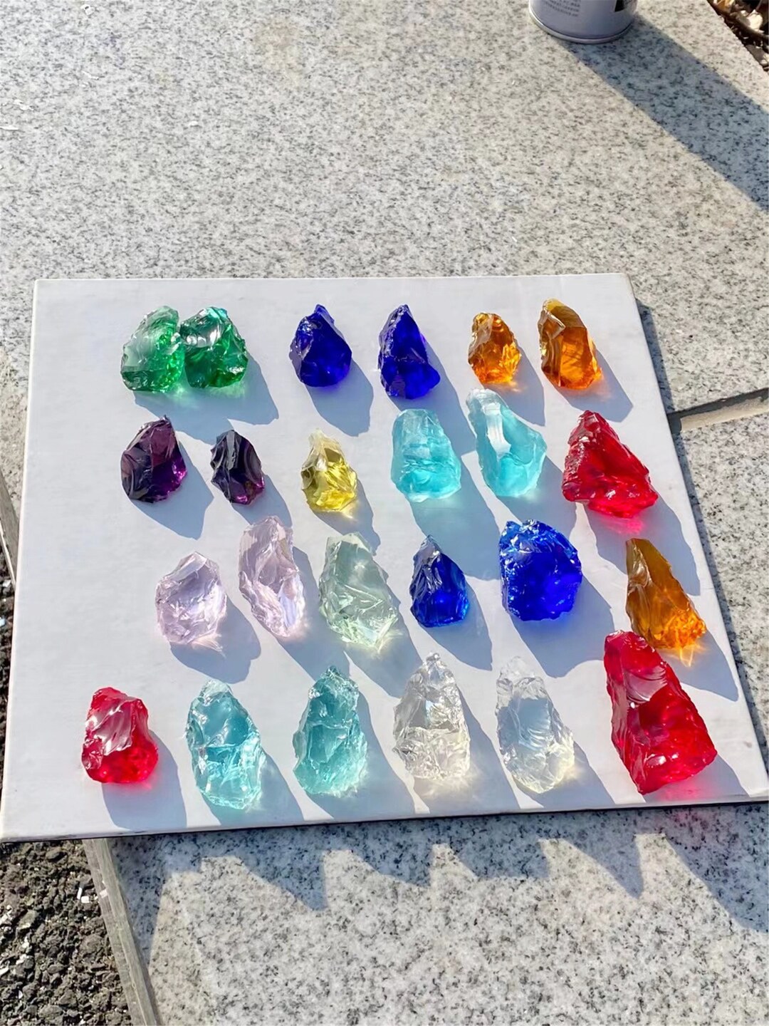 Rainbow Andara Crystal Necklace, Teal/purple/blue/red/yellow/pink ...
