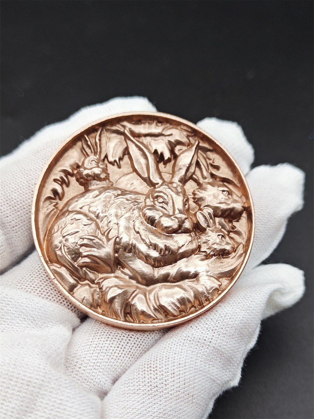 Rabbit Coins Mandarin Duck Coin Duplex Worry Stone Relief Sculpture EDC ...