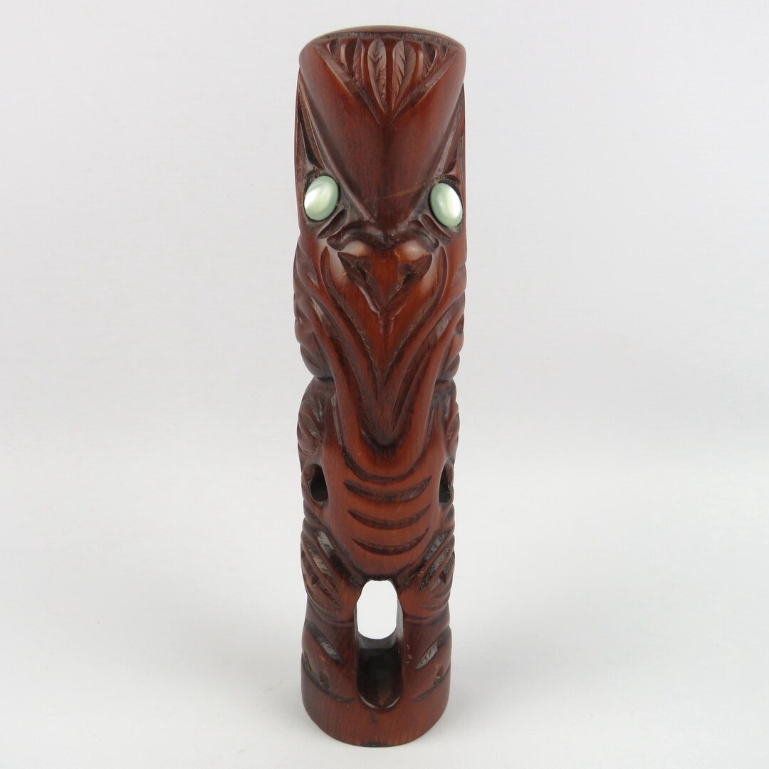 New Zealand Maori Tiki, Polynesian Rotorua Totem, Matai Wood Tiki ...