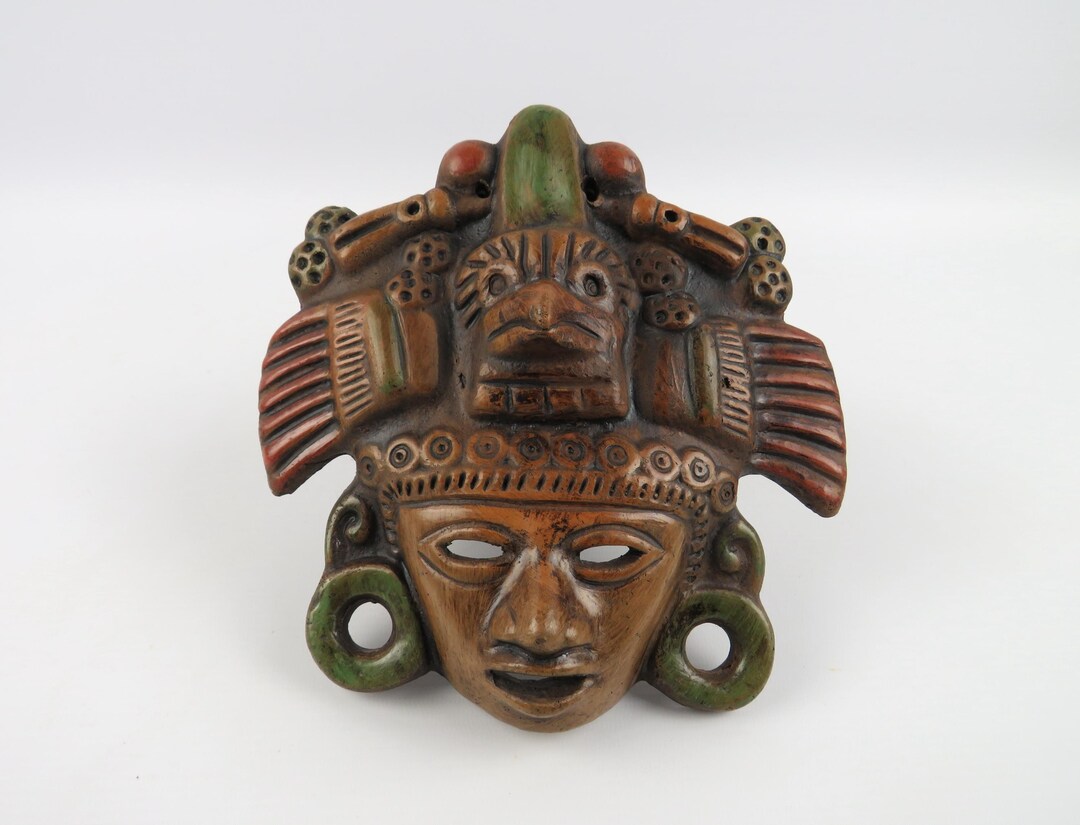 Aztec Warrior Wall Mask, Mexican Tribal Mask, Pre-columbian Eagle ...