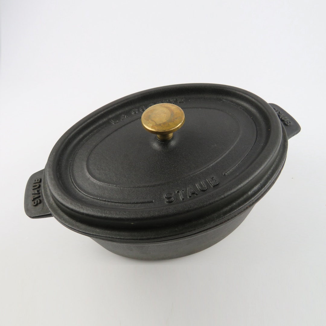 Staub Black Cast Iron Cocotte, Enameled Cast Iron Oven Dutch, Cast Iron ...