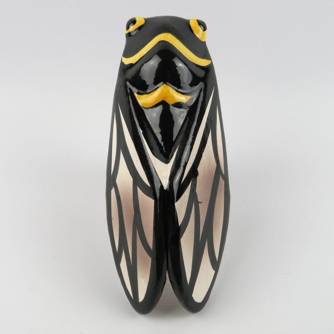 French Provencal Cicada Wall Vase, Hand-painted Pottery Cicada Wall ...