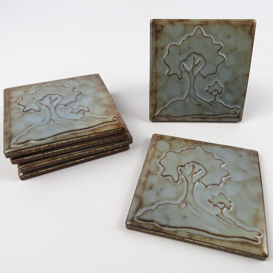 Vintage Marazzi Italian Ceramic Tiles, Set of 6 Blue Wall Tiles With ...