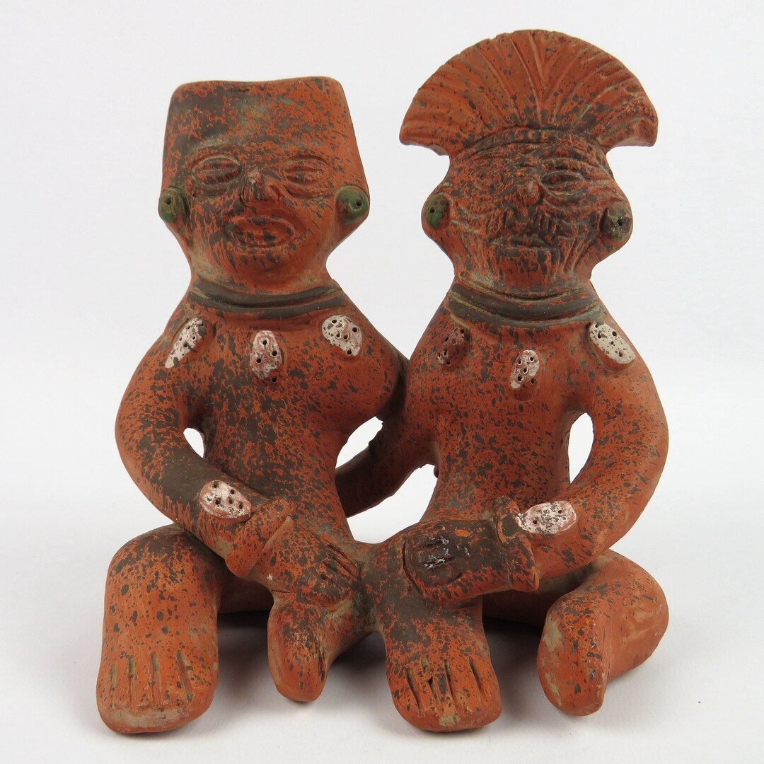 Mexican Aztec Inca Clay Figurine, Couple of Mayan Terracotta Figurines ...