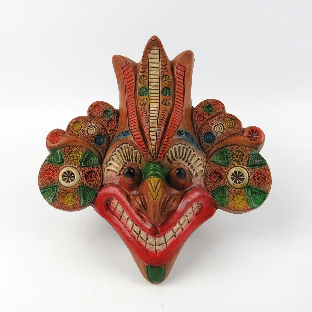 Spanish Clay Wall Mask Marquez Aracena Huelva, Colorful Tribal Wall ...