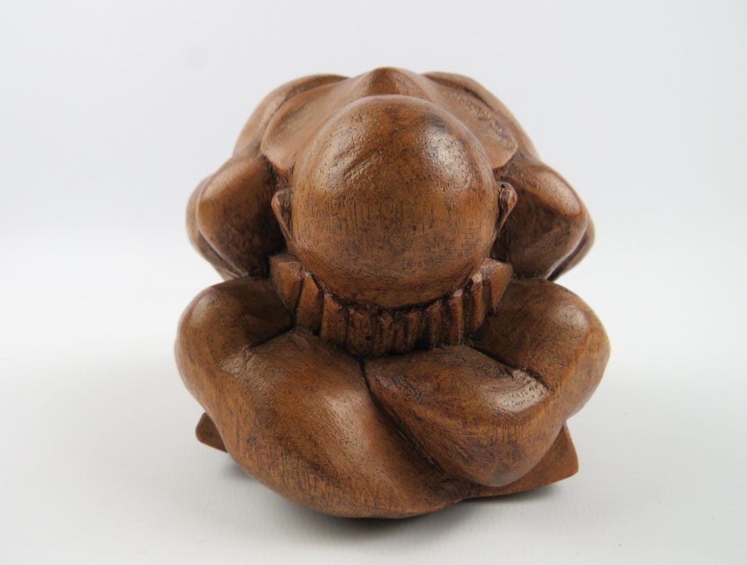 Crying Buddha Suar Wood Statue, Balinese Weeping Buddha, Indonesian ...