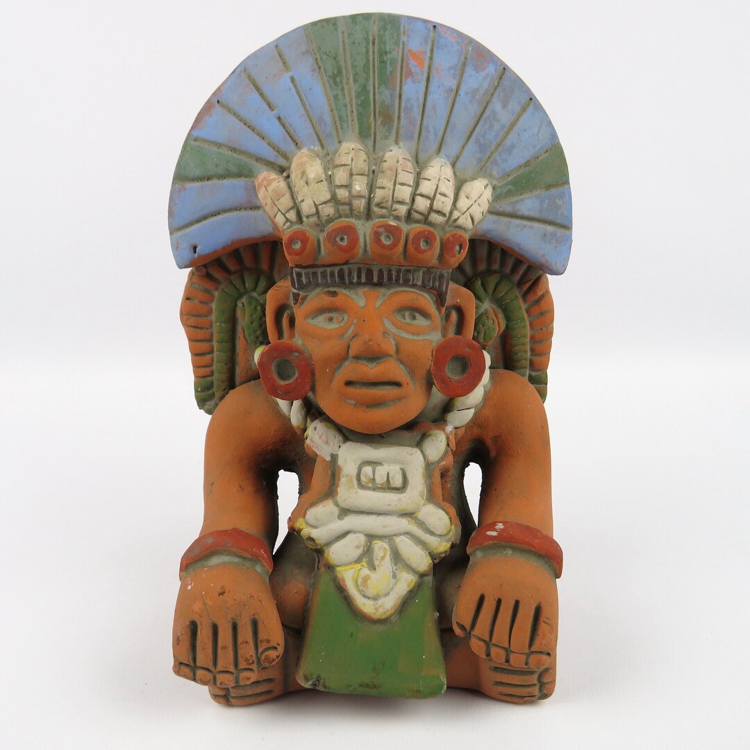Mexican Aztec Pottery Statue, Mayan Inca Clay Figurine, Pre-columbian ...