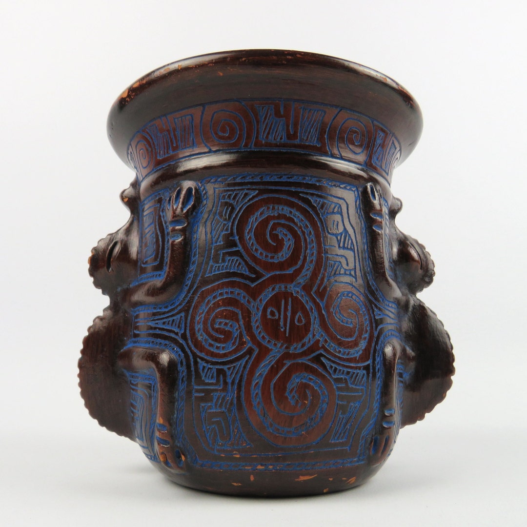 Brazilian Pottery Vase Marivaldo Icoaraci, South America Etched Pottery ...
