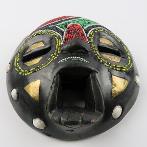 Beaded African Ashanti Mask From Ghana, Hand-carved Wooden Tribal Mask ...