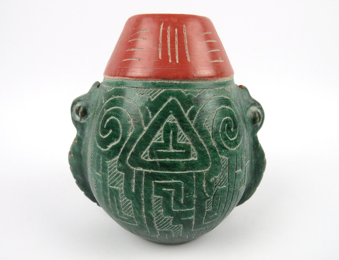 Brazil Pottery Vase Marajoara, Brazilian Etched Pottery Vase, South ...