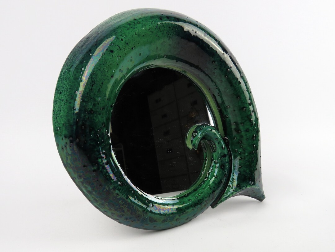 Hand-made Ceramic Mirror Studio Pottery Mirror Green Mirror - Etsy