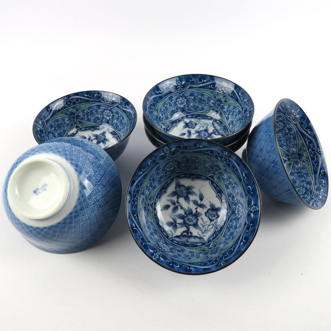 Chinese Bowls With Floral Pattern, Hand-painted Chinese Rice Bowls Set ...
