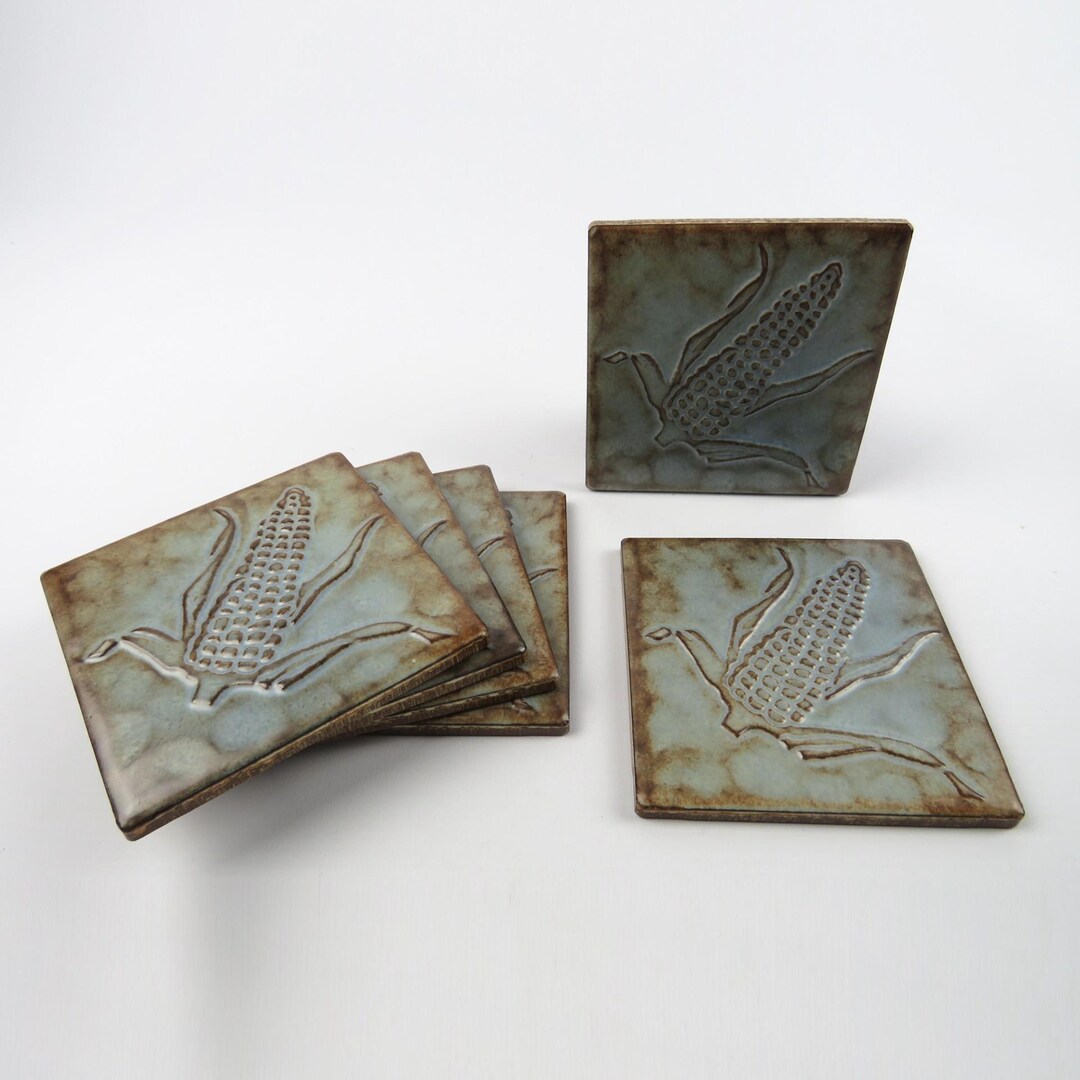 Vintage Marazzi Italian Ceramic Tiles, Set of 6 Blue Wall Tiles With ...