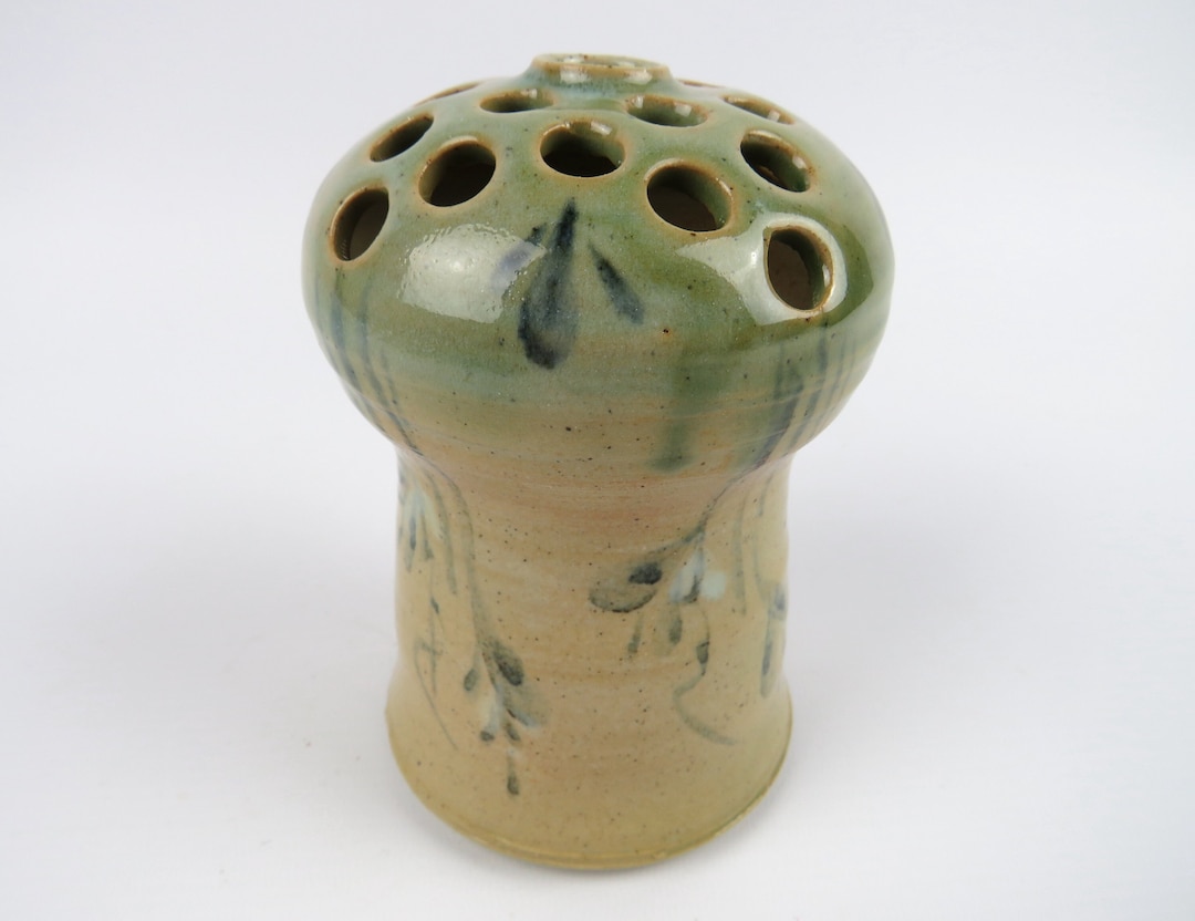 Flower Frog Vase Ikebana, Studio Pottery Signed Jar Frog, Hand-painted ...
