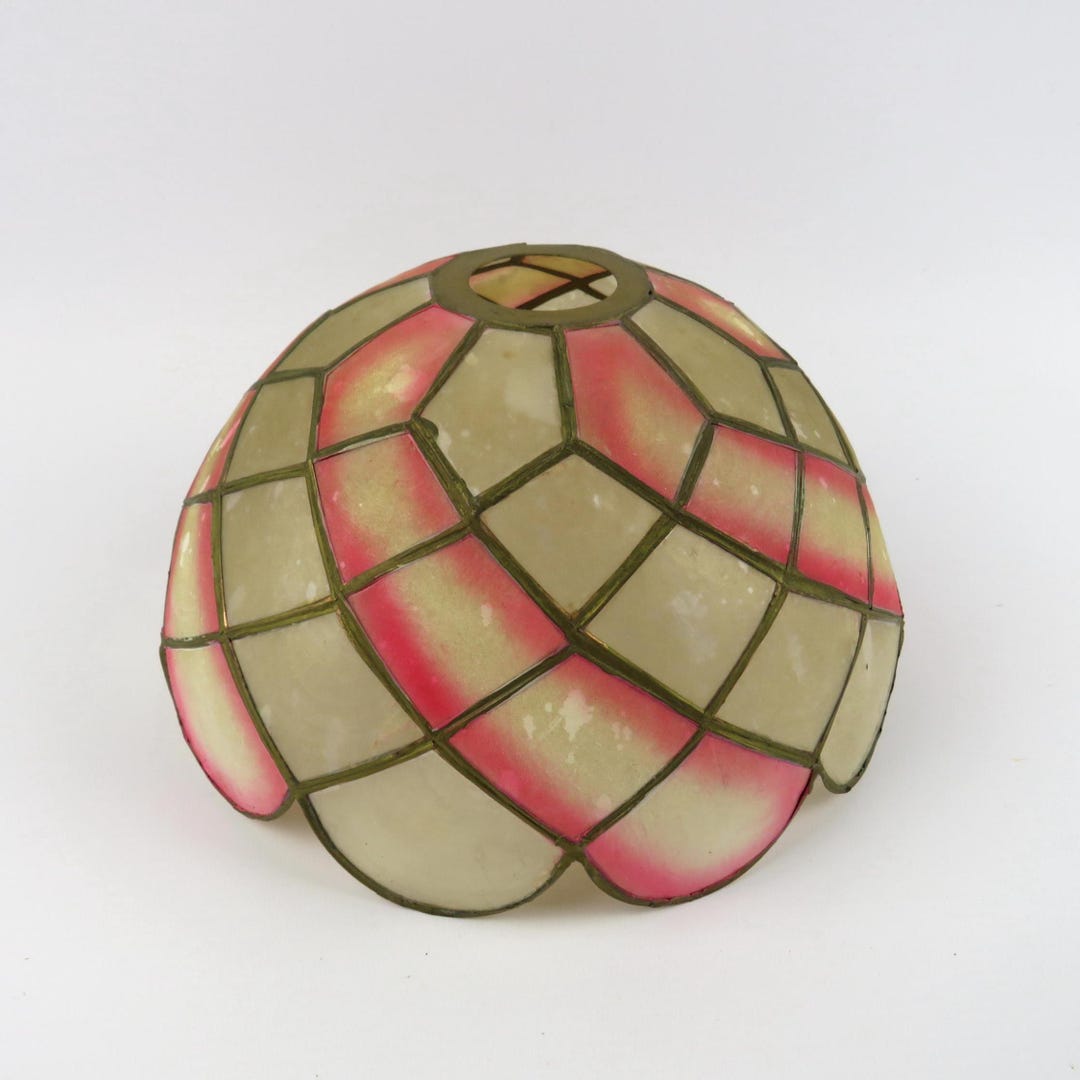 Vintage Capiz Shell Lampshade, Mother-of-pearl Light Shade, Stained ...