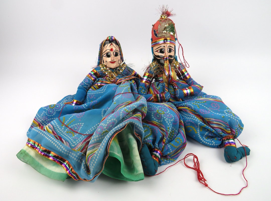 Vintage Indian Rajasthani Kathputli Couple of Puppets - Etsy