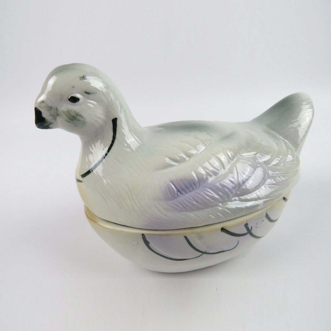 French Vintage Pigeon Tureen Michel Caugant, Caugant Handmade Paté Dish ...