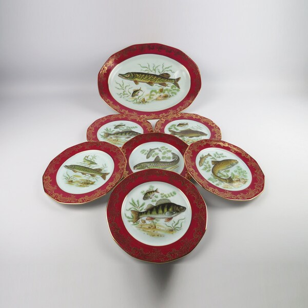 Limoges Fish Plates - Etsy