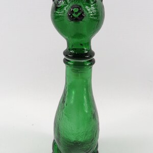 Empoli Green Cat Decanter, Italian Genie Bottle in the Shape of a Cat ...