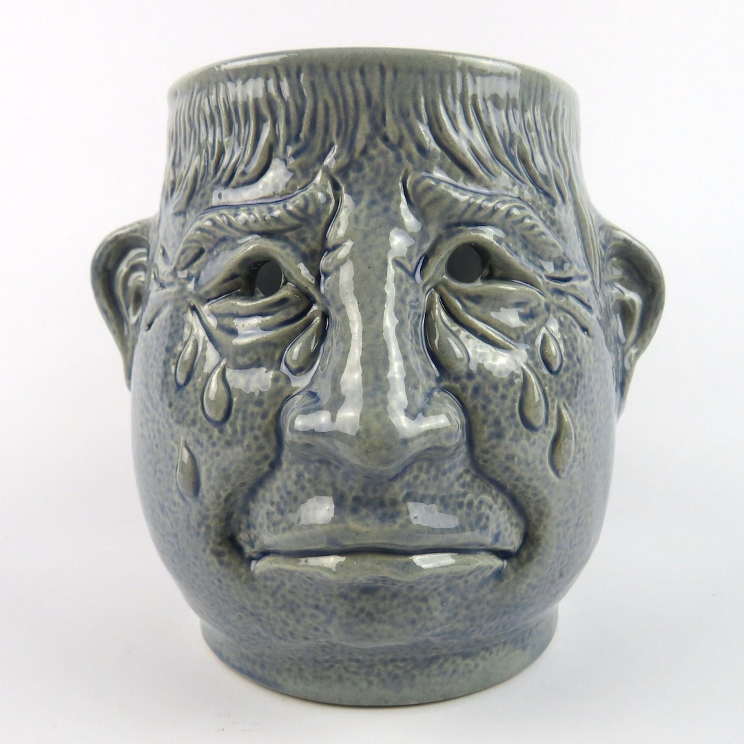 Crying Face Pottery, Anthropomorphic Onions Garlic Jar, Ugly Face ...