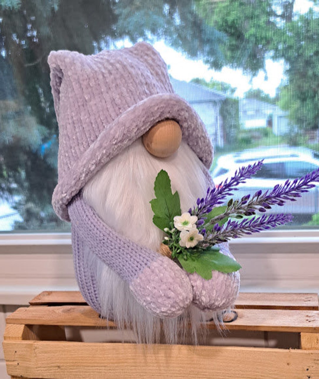 Purple Lavender Gnome Spring Summer Gnome Decor Gnome With Hands Droopy ...