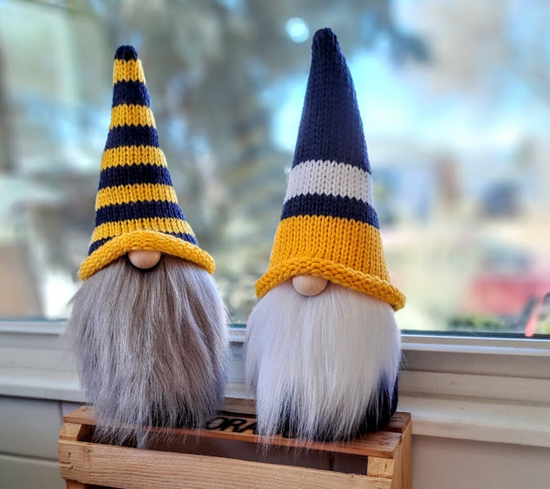 Maize N Blue Colors University of Michigan Team Fan Gnome Gift. Navy ...