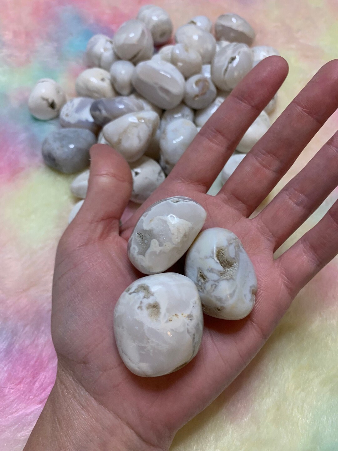 Milky Agate Tumbled Stones - Etsy