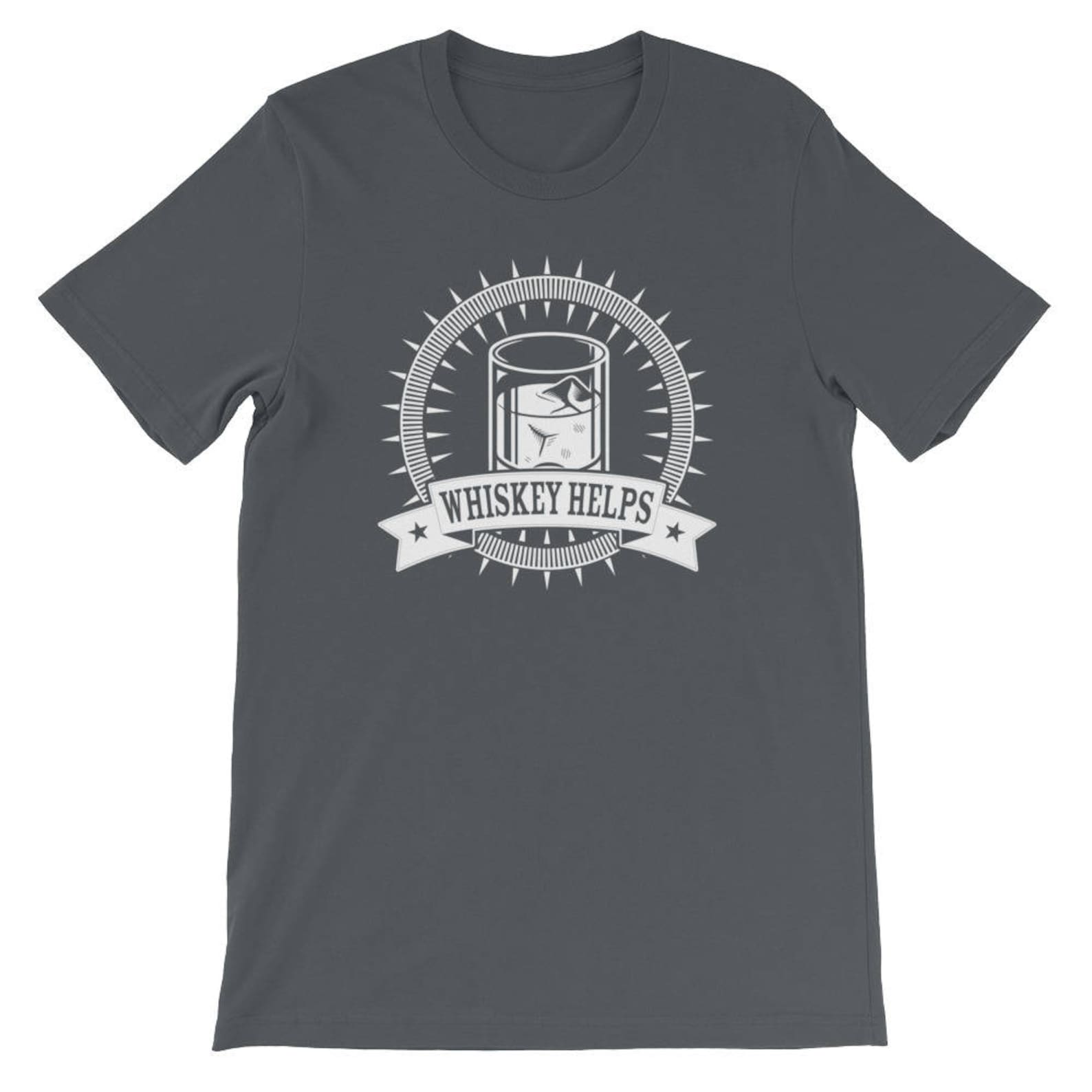 Vintage Whiskey Helps Funny Drinking T-shirt, Whiskey Lover, Bourbon ...